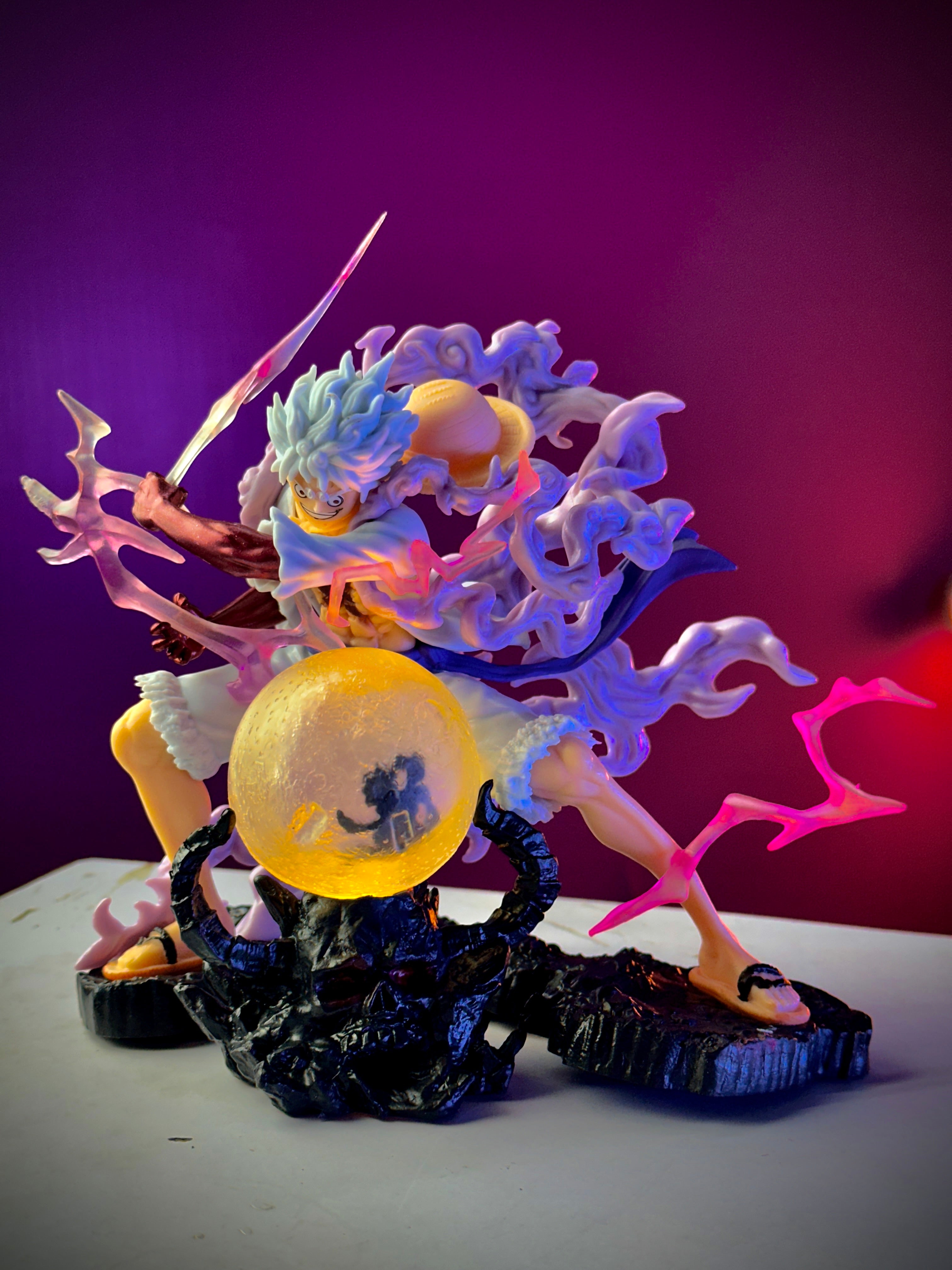 One Piece Gear 5 Luffy Action Figure with light | Premium Effect Base ...